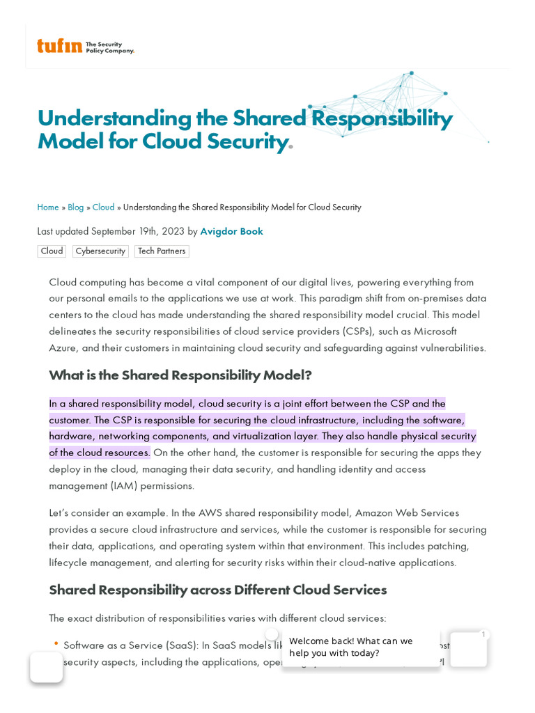 Understanding The Shared Responsibility Model For Cloud Security - Tufin | PDF | Cloud Computing ...