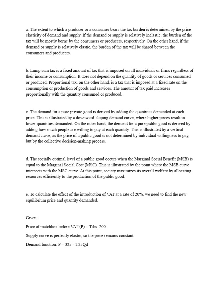 Document | PDF | Demand | Taxes