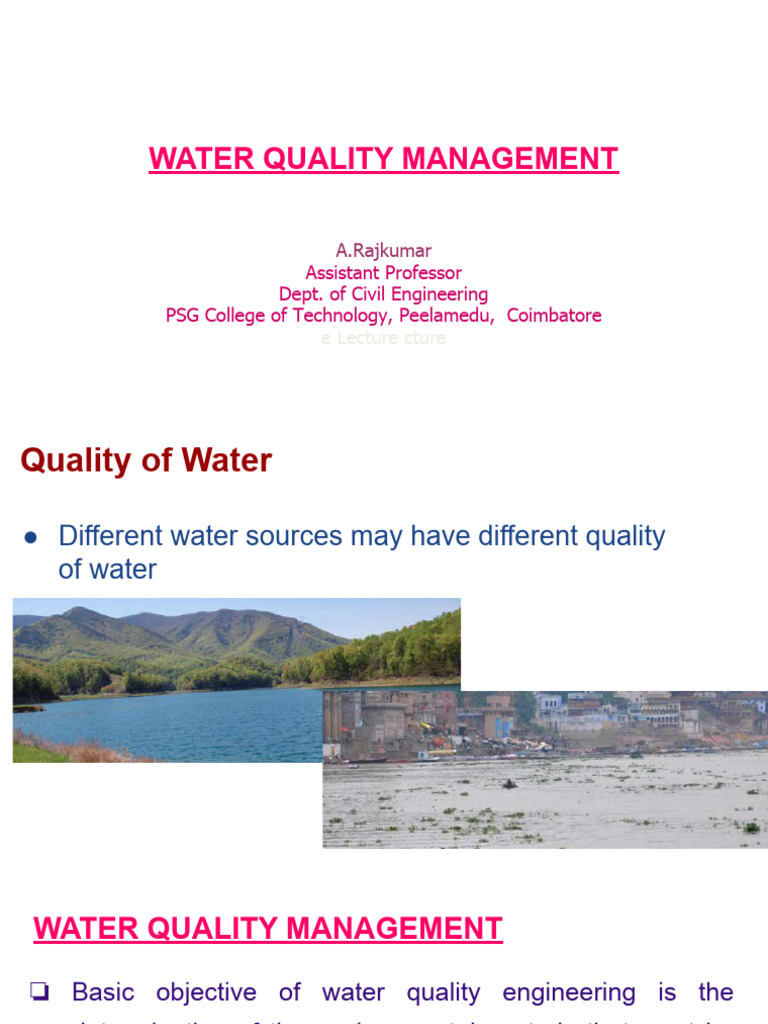 Water Quality Management Overview | PDF