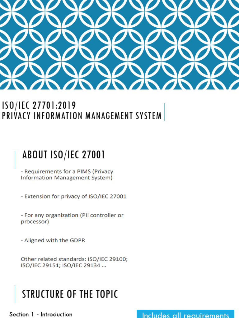 ISO/IEC 27701:2019 Overview and Controls | PDF