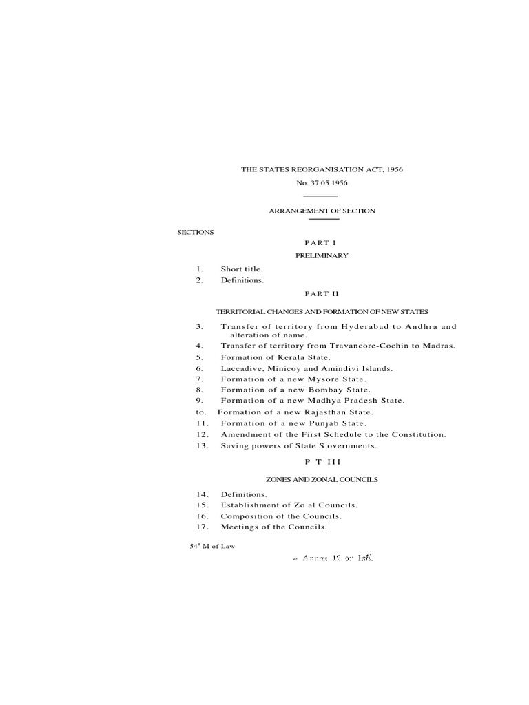 AP Reorganization Act 1956 | PDF | Separation Of Powers | Public Law