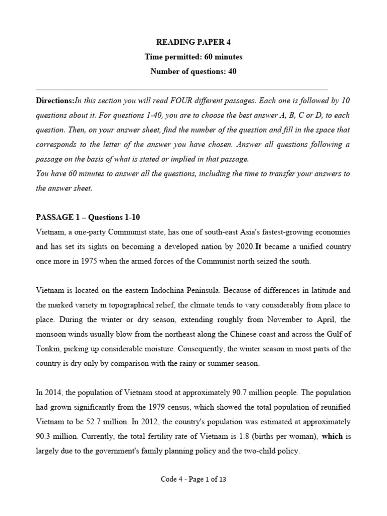 VSTEP-Reading test 4 | PDF | Plate Tectonics | Earth Sciences