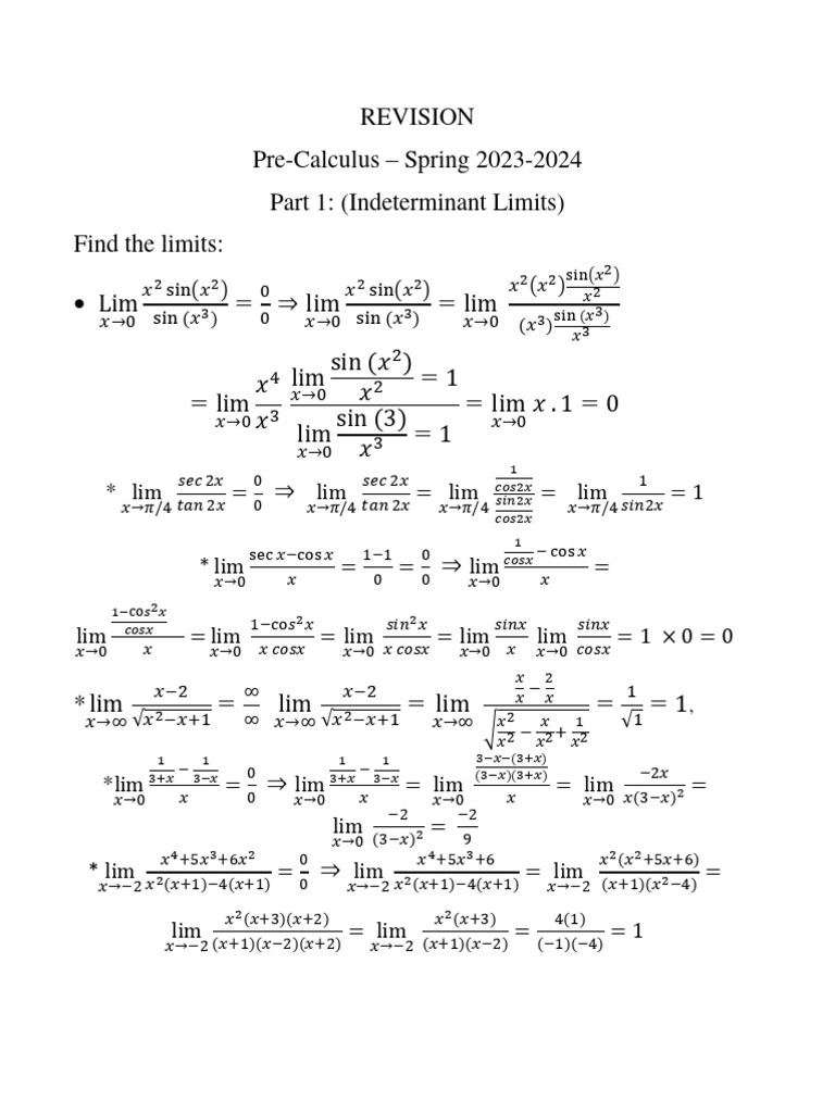 Final REVISION SPRING 24 | PDF