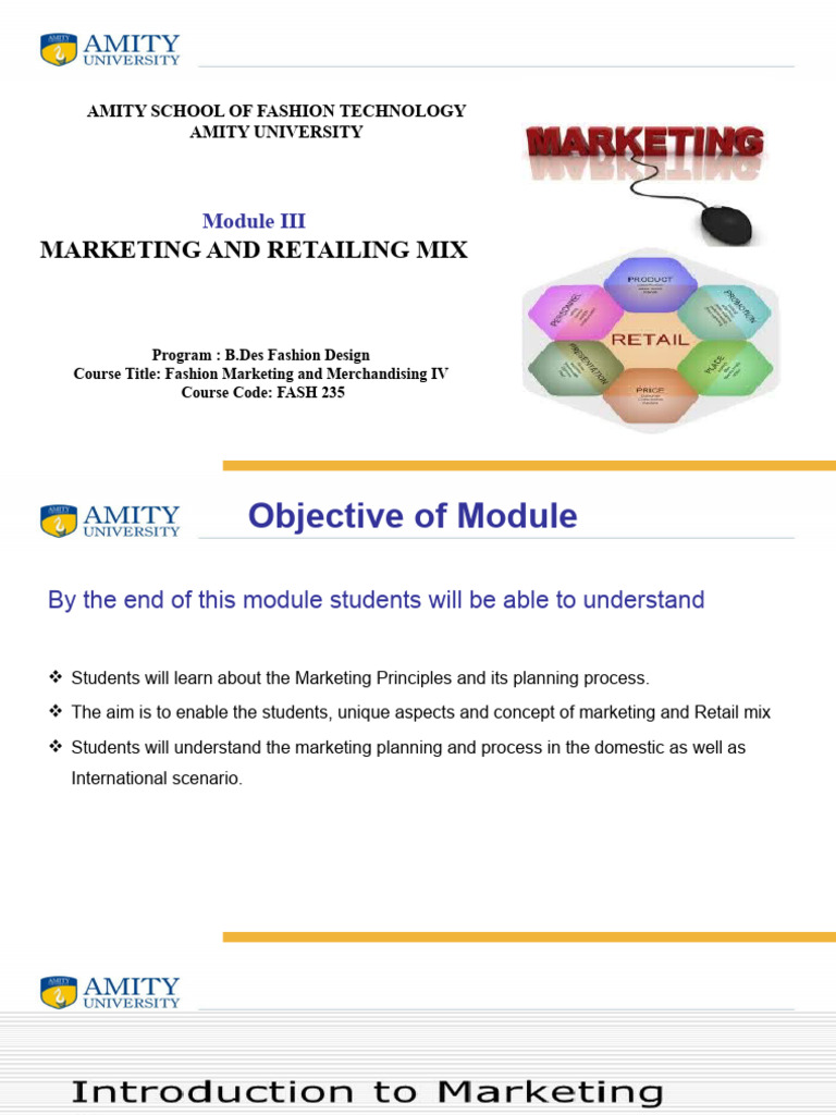 Presentation MODULE III FMM II FASH 235 | PDF | Marketing | Retail