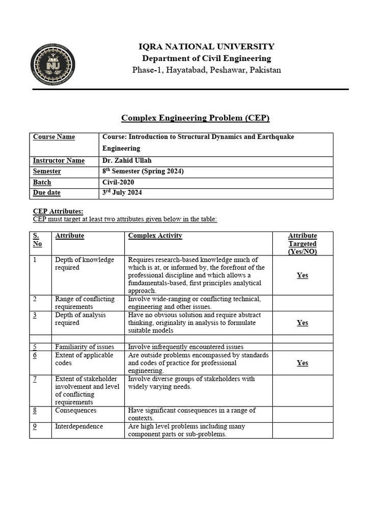 Complex Eng Problem_Structure_Dynamics | PDF | Bending | Mechanical Engineering