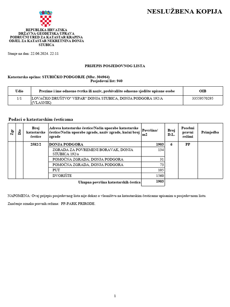 PL 940 Stubicko Podgorje | PDF