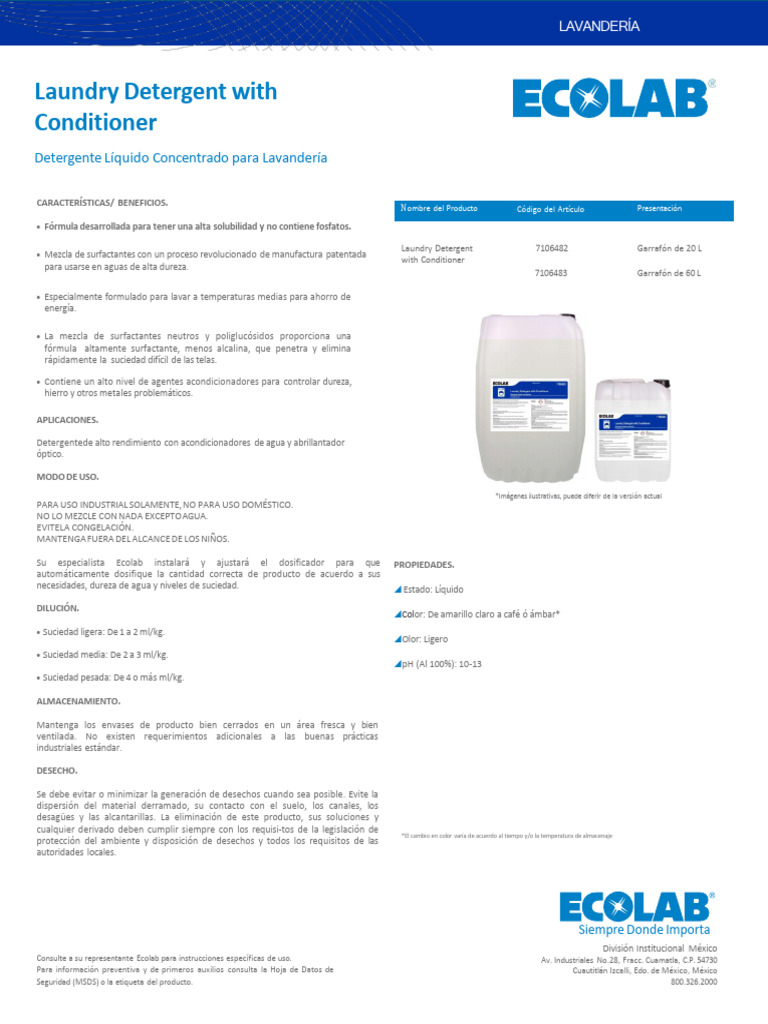 Laundry Detergent With Conditioner (New Formula) - HT | PDF ...