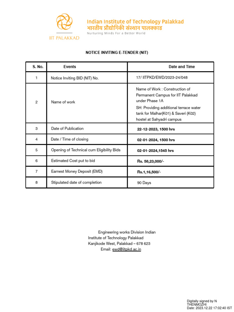 Tender | PDF | Employment | Specification (Technical Standard)