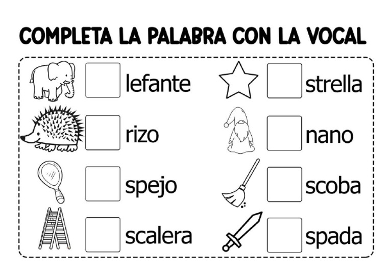 Vocal e Para Colorear y Escribir | PDF