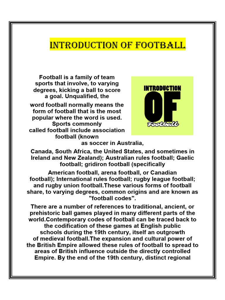 Introduction to Football and Its Types | PDF | Lionel Messi | Aerobic ...