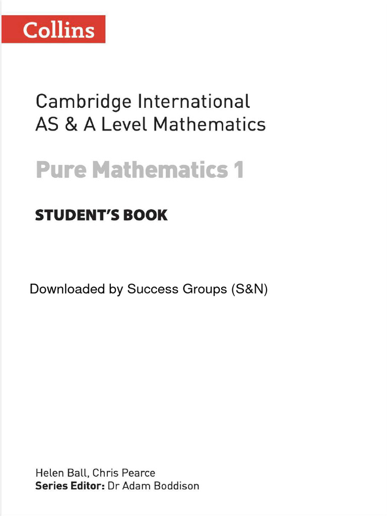Cambridge AS - AL Pure Math 1 Collins Student Book | PDF