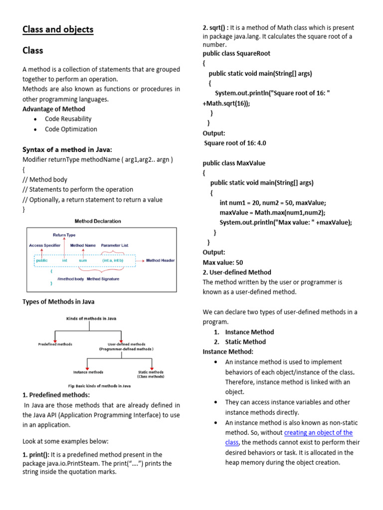 Method | PDF | Method (Computer Programming) | Class (Computer Programming)