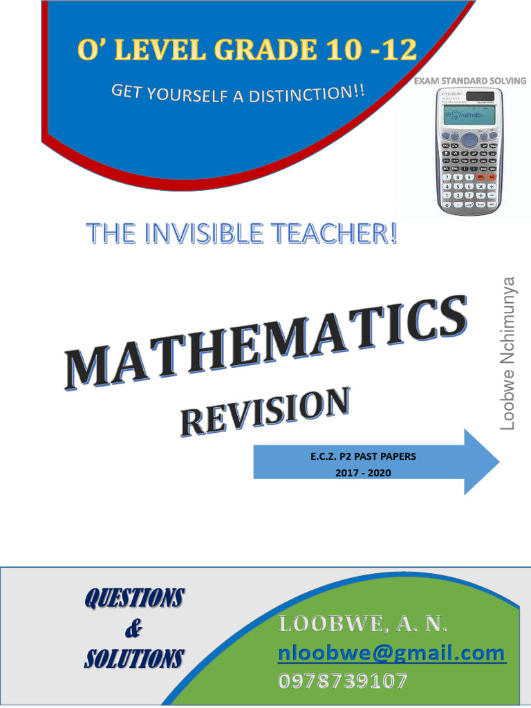 The Invisible Teacher Paper 2 - 2021 Edit | PDF | Geometry | Mathematics