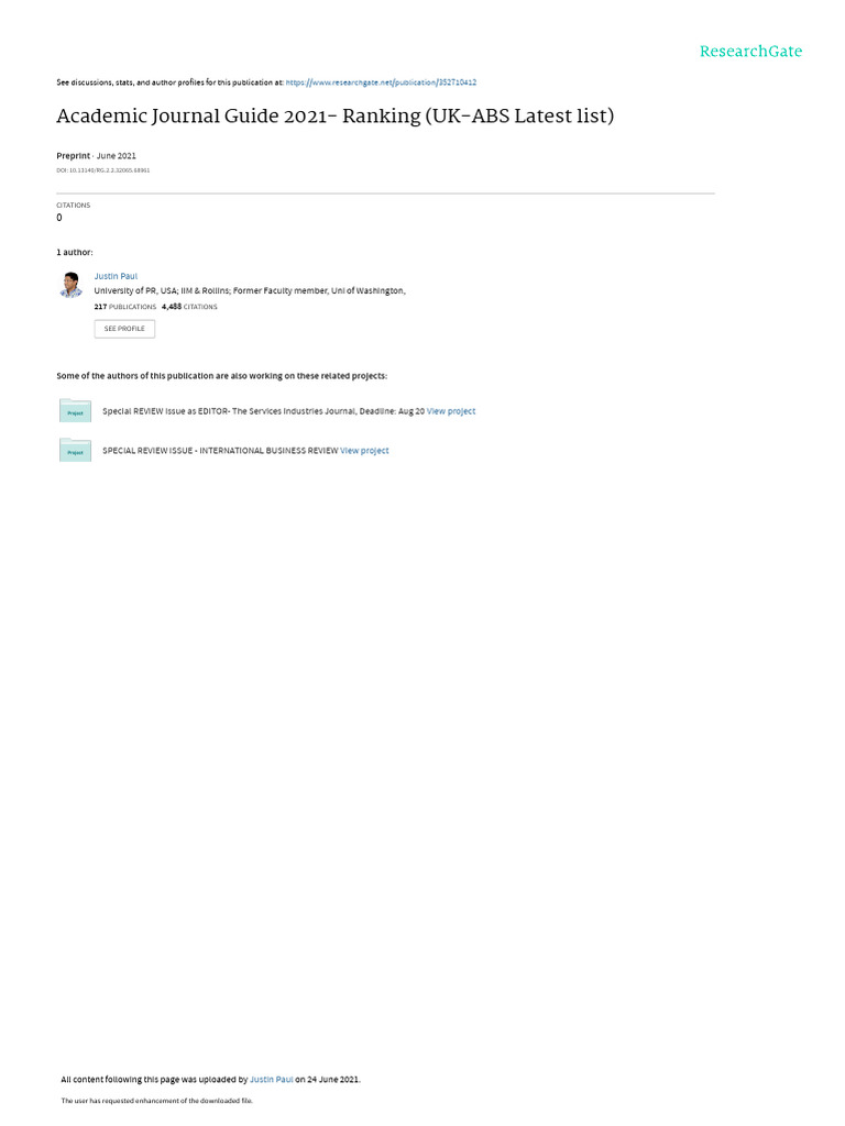 UKABSJournal Guide 2021 | PDF | Elsevier | Accounting