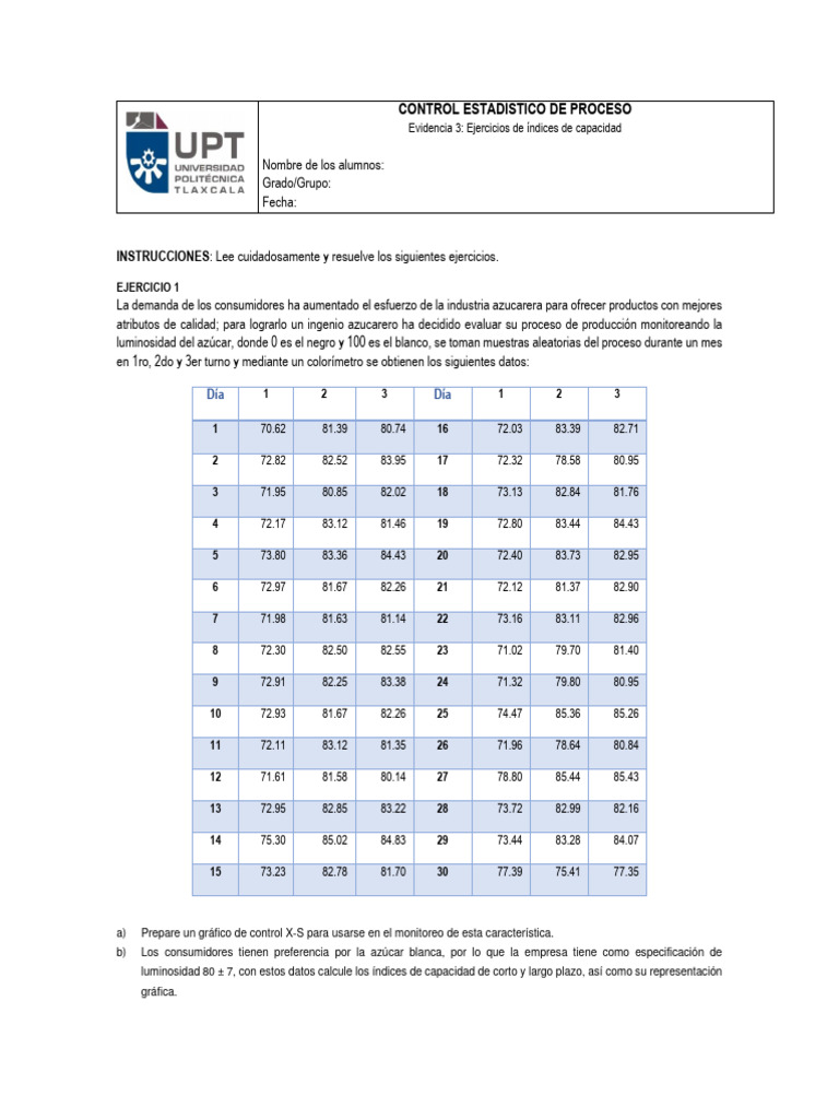 Ev. 1 Ejercicios Cp-Cpk_6A.I (1) | PDF