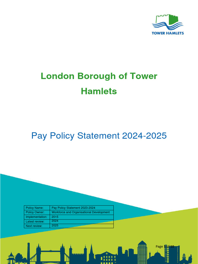 Tower Hamlets Pay Policy 2024-2025 | PDF | Salary | Employment