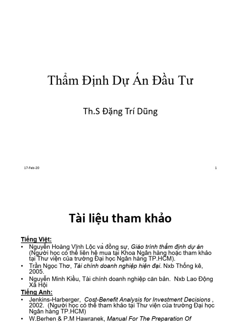 Tham-Dinh-Du-An-Dau-Tu - Chuong-0-Mo-Dau - (Cuuduongthancong - Com) | PDF