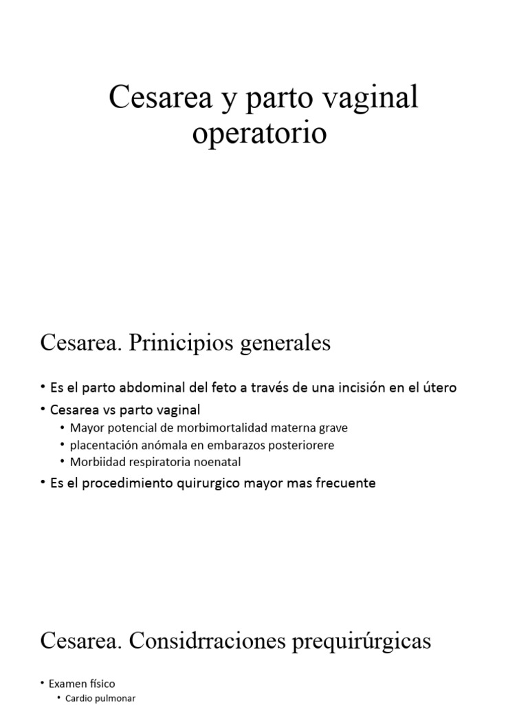 Cesarea y Parto Intrumental | PDF | Parto | Seccion de cesárea