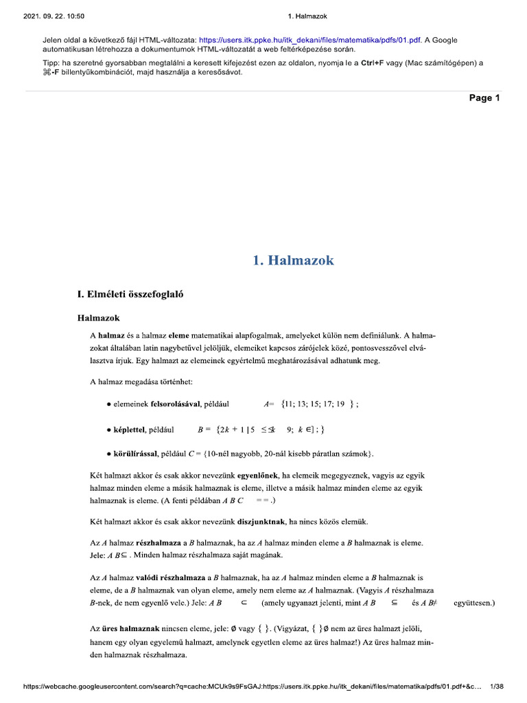 Halmazok | PDF