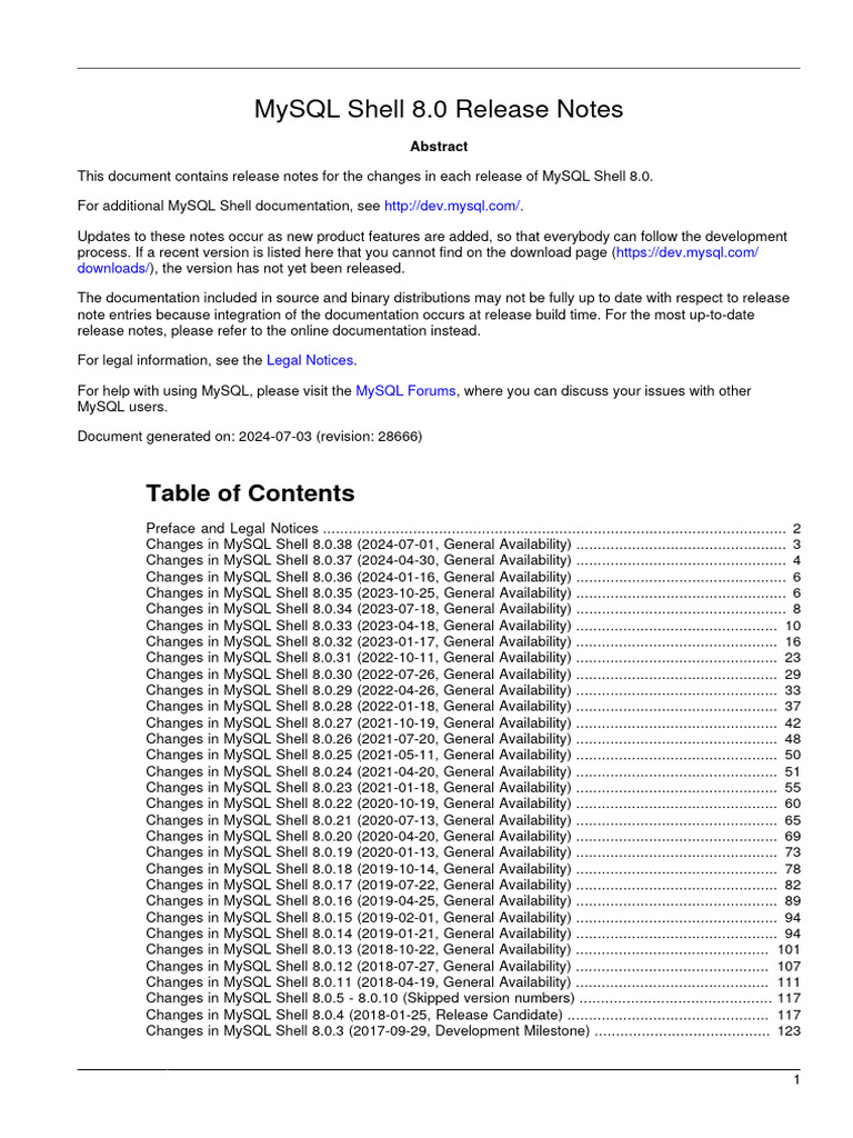 Mysql Shell 8.0 Relnotes En.a4 | PDF | My Sql | Transport Layer Security