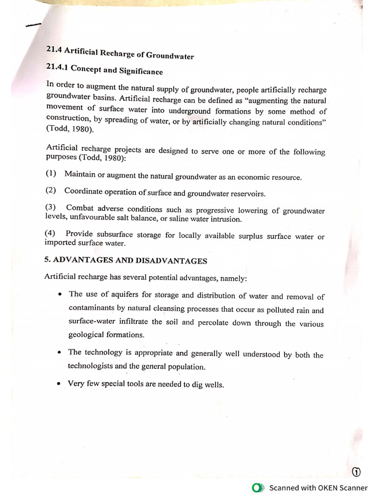 Artificial Recharge of GW | PDF