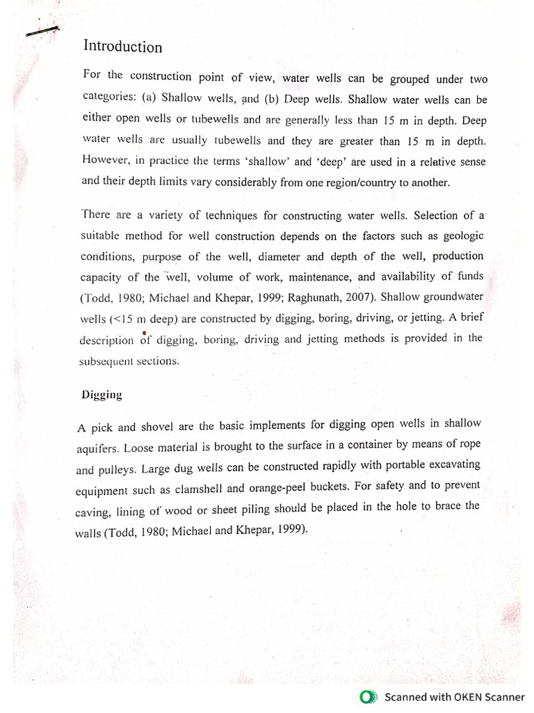 Construction of Well | PDF