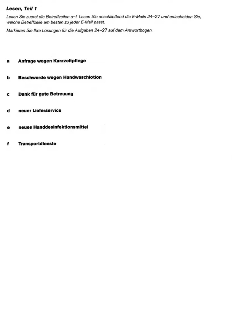 Lesen Telc B1 B2 Pflege Test 2 Pdf