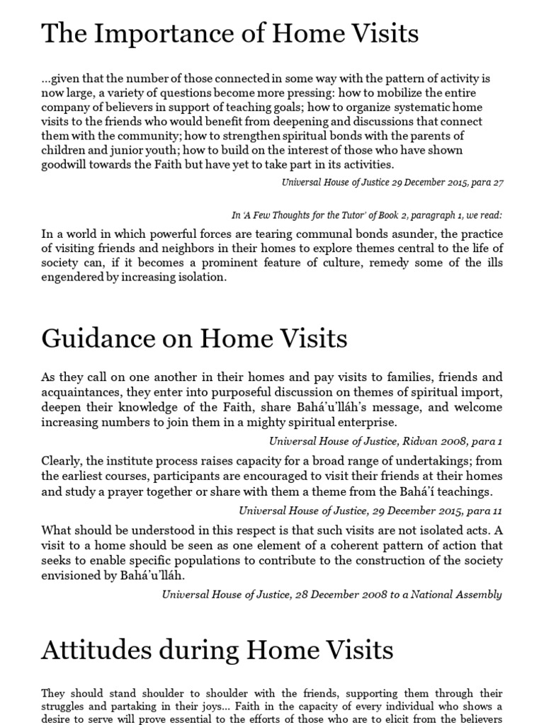 The Importance of Home Visits | PDF | Love