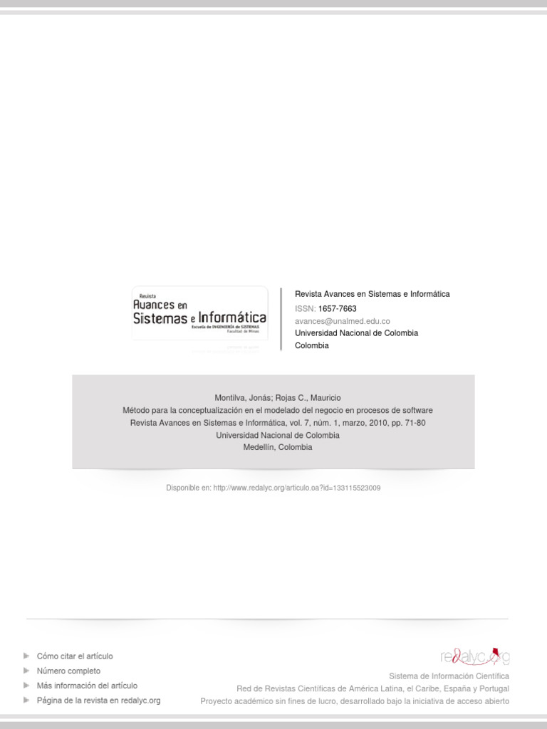 Revista Avances en Sistemas e Informática 1657-7663: Issn: Avances ...