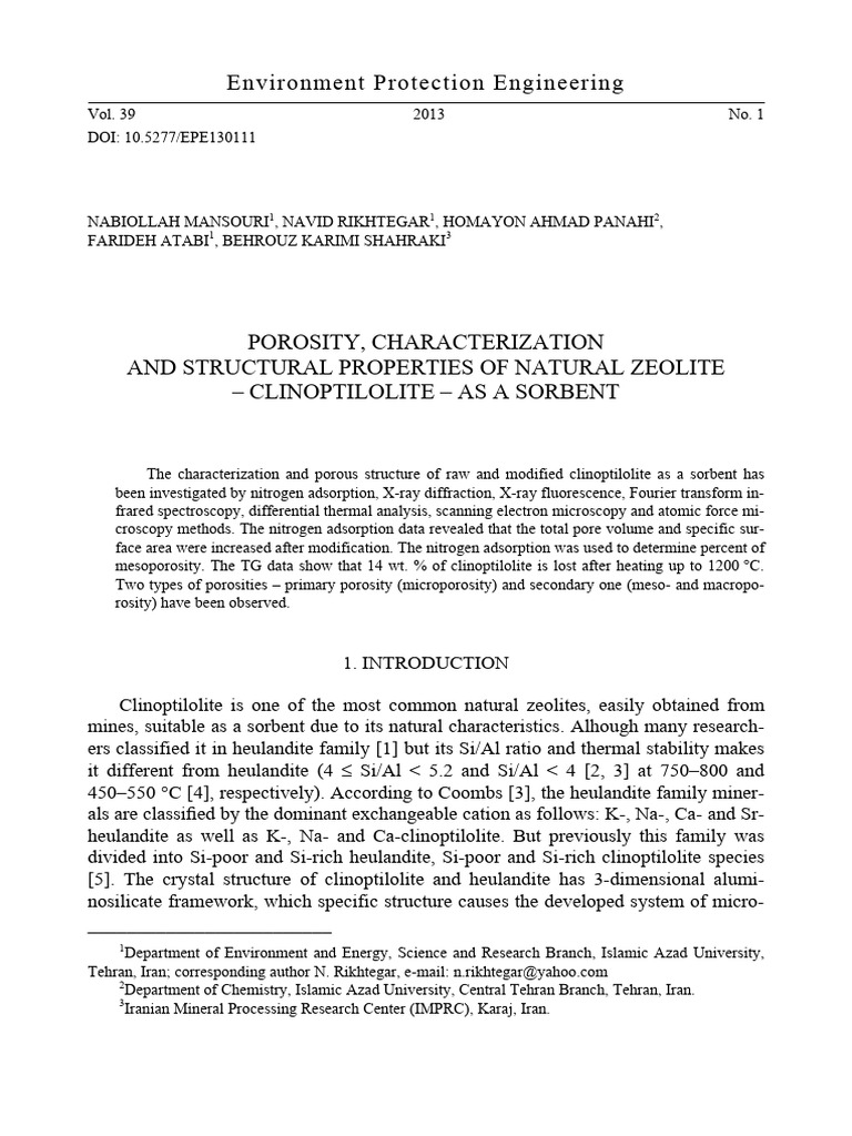 Porosity Characterization and Struc | PDF | Adsorption | Porosity