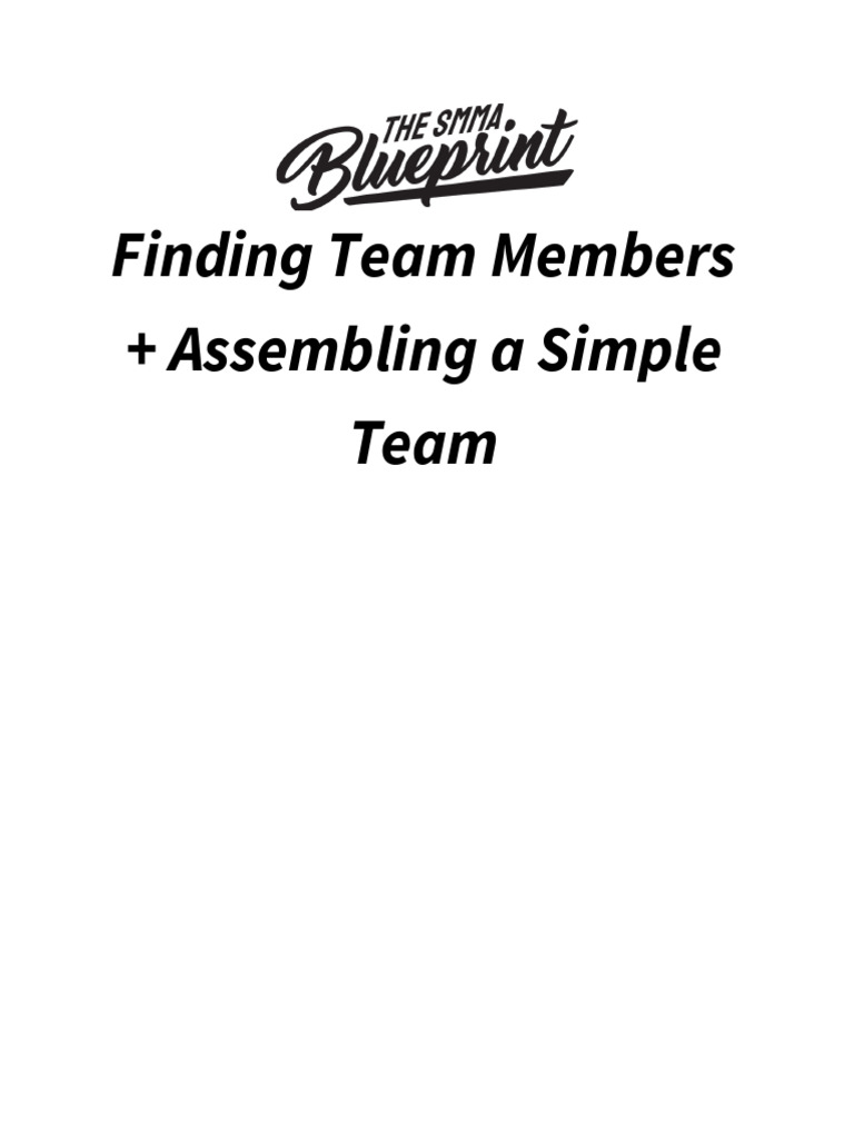 Where to Find Team Members + Assembling a Simple Team | PDF