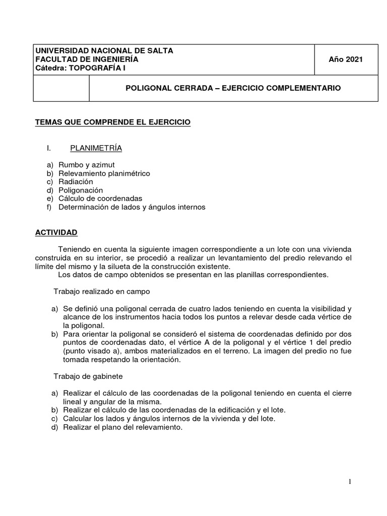 Poligonal Cerrada | PDF | Geometría | Tecnología geográfica
