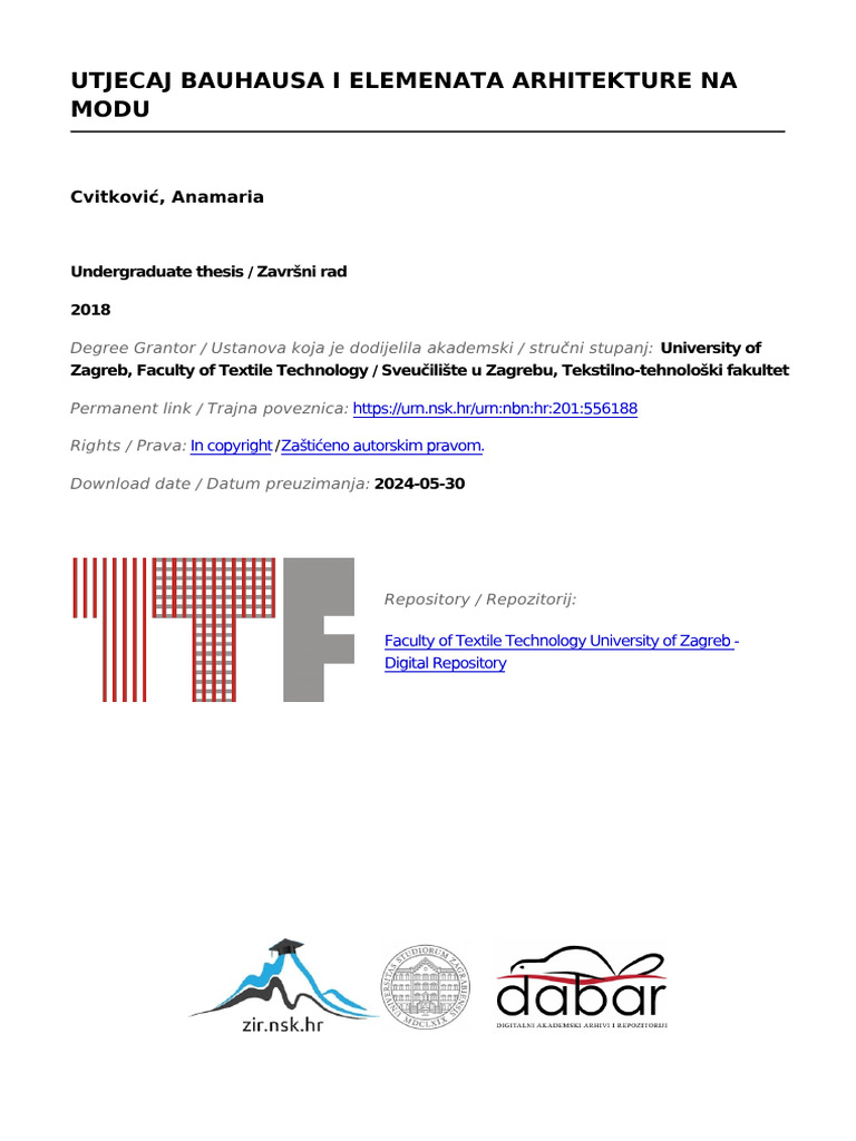 Cvitkovic Anamaria TTF 2018 Zavrs Sveuc | PDF