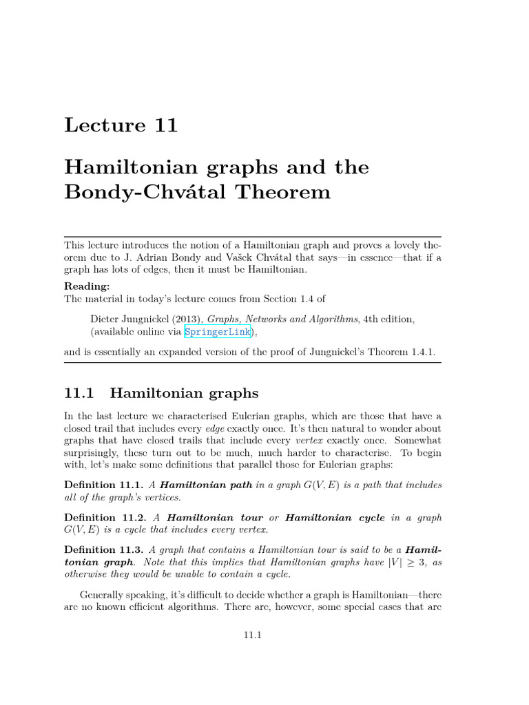 Hamilton Bondy and Chvatal | PDF | Graph Theory | Mathematical Relations
