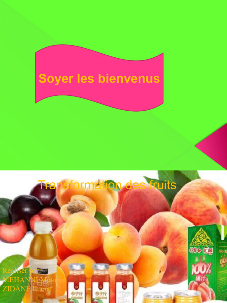 Transformation Des Fruits | PDF | Fruit | Jus