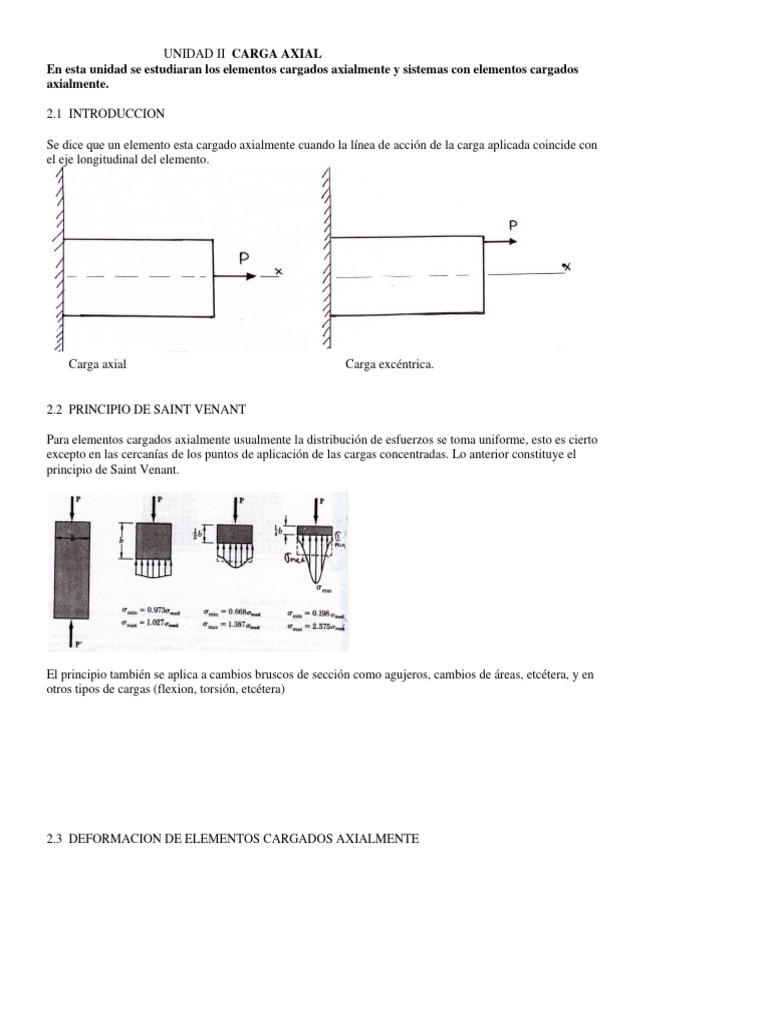 Elementos y Sistemas de Carga Axial | PDF | Deformación (ingeniería ...