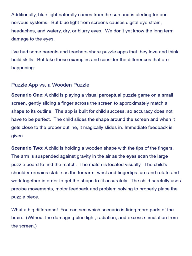 Screen Time Alternatives To Support Development in Kids - 12 | PDF