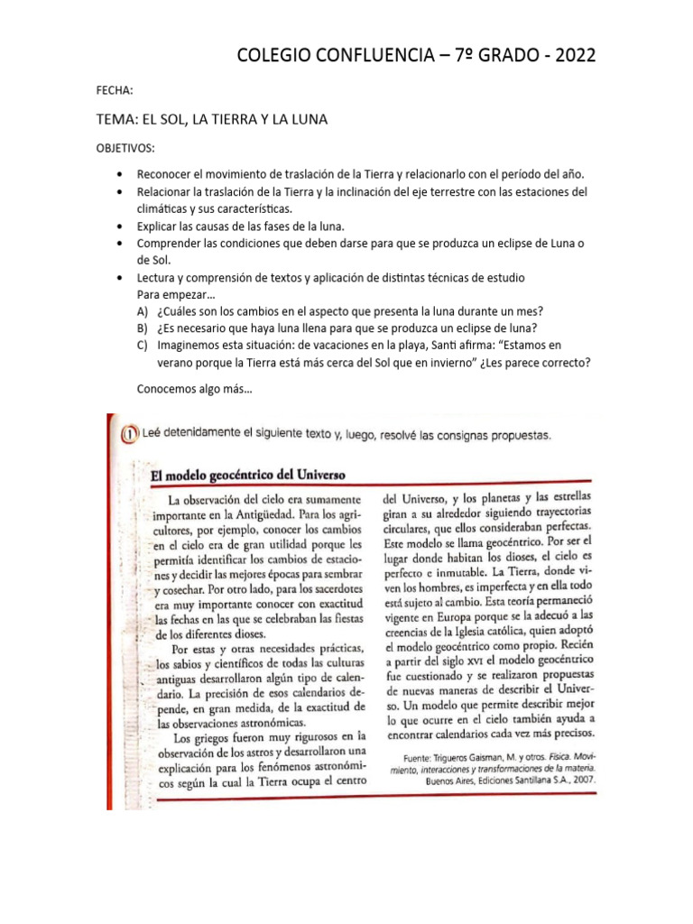 El Sol, La Tierra y La Luna | PDF | Luna | Tierra