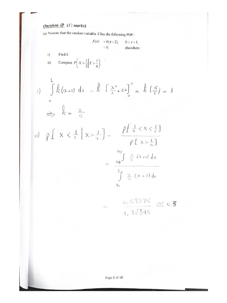 ProbStat F18 MidTermExam ModelAnswer II | PDF