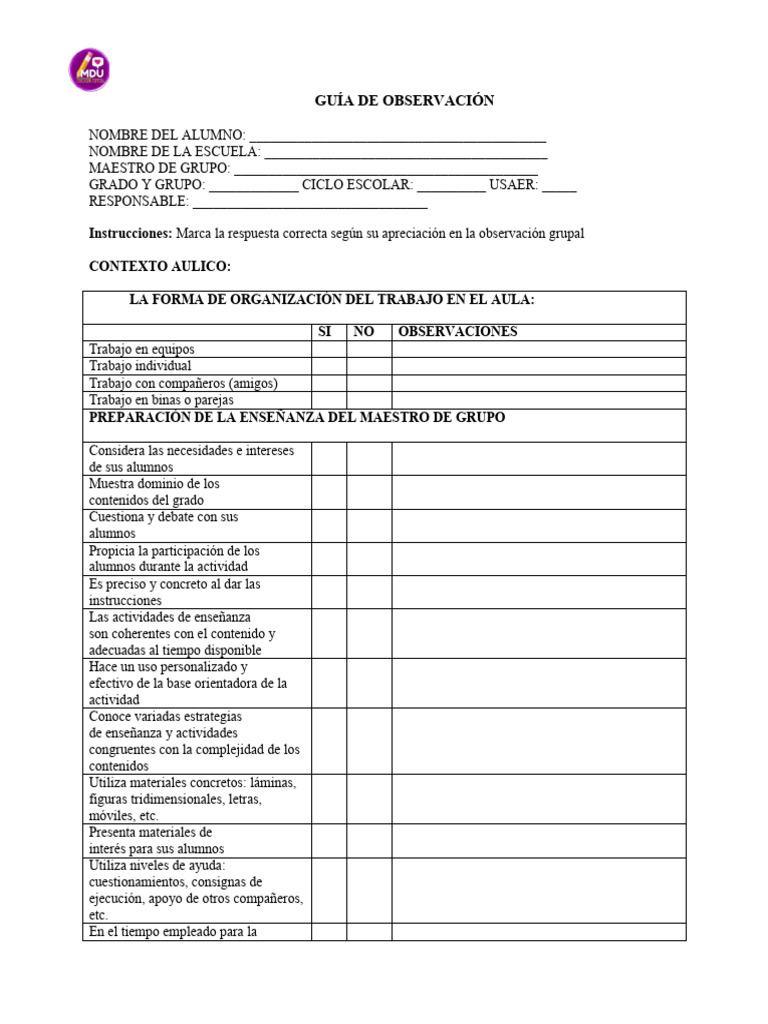 GUÍA DE OBSERVACIÓN PARA LA DETECCIÓN INICIAL DE ALUMNOS CON BAPS | Descargar gratis PDF ...