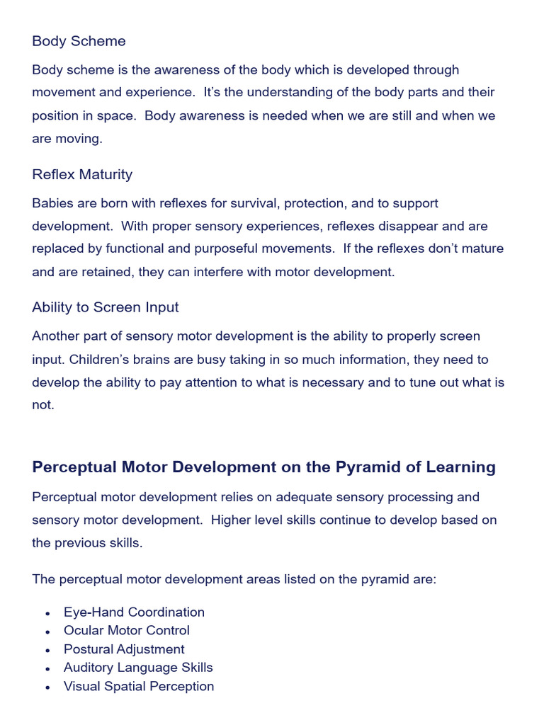 The Sensory Pyramid of Learning - Foundation For Development - 6 | PDF