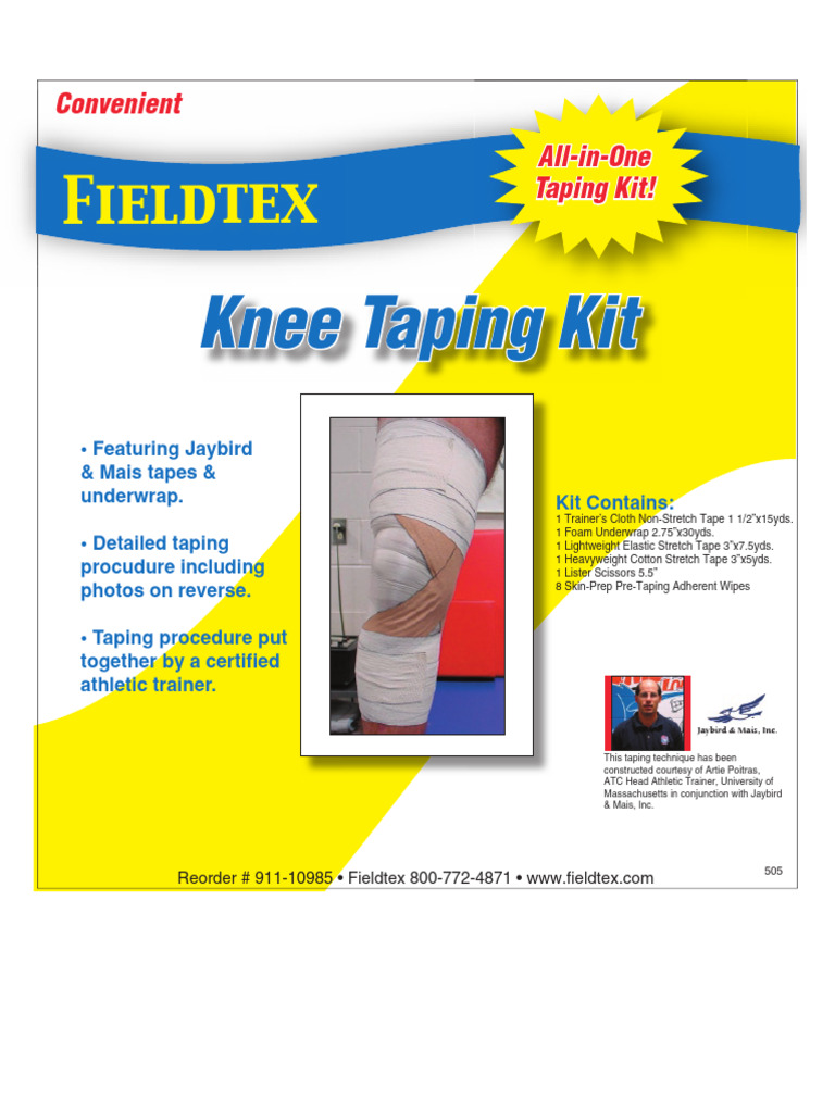 Knee Taping Kit 605lowהנחיות לחבישת רצועות | PDF | Knee ...