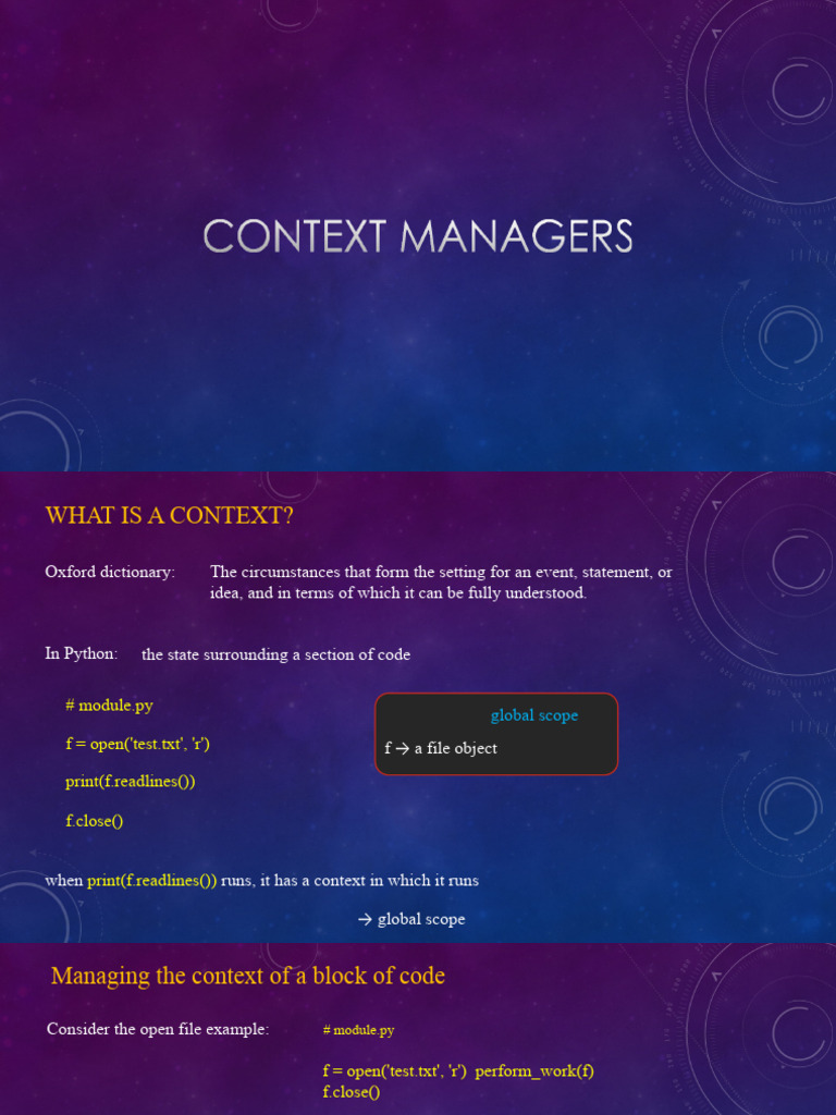 Understanding Context Managers in Python | PDF | Scope (Computer ...