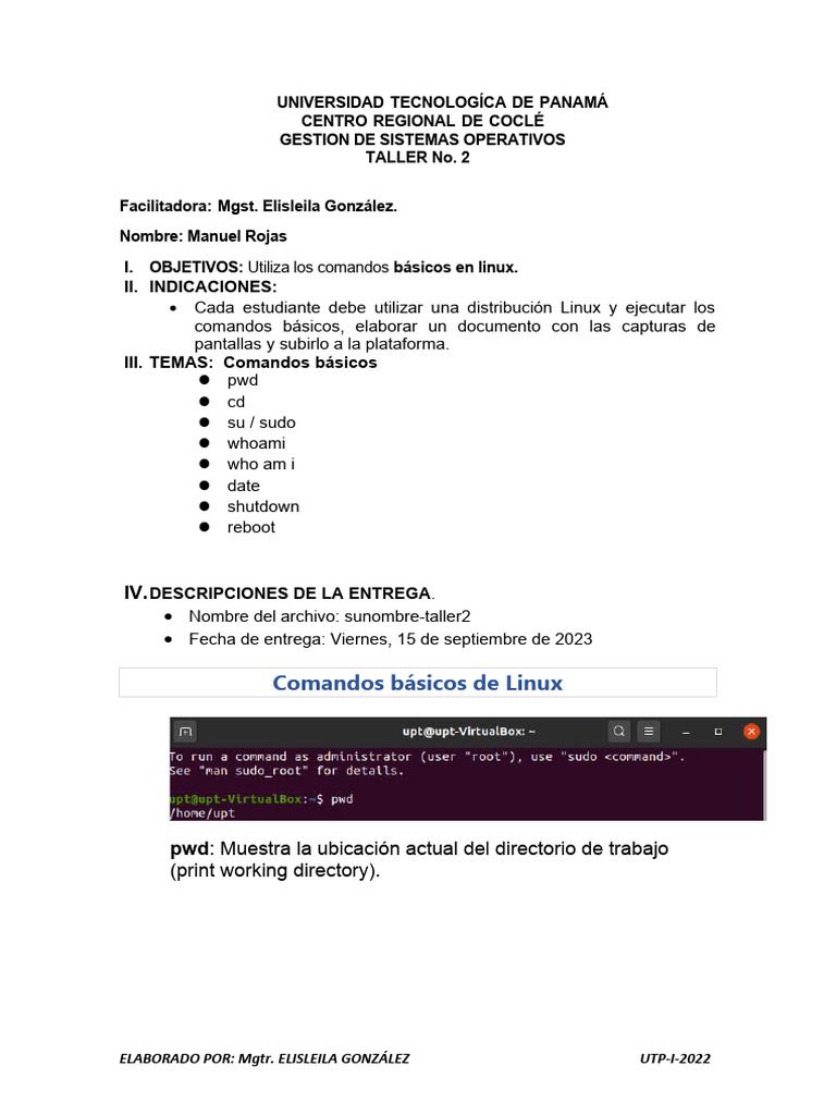TALLER 2 Comando Basicos de Linux | PDF