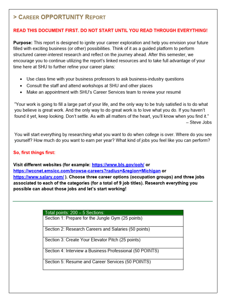 Career Opportunity Report Updated | PDF | Competitive Advantage ...