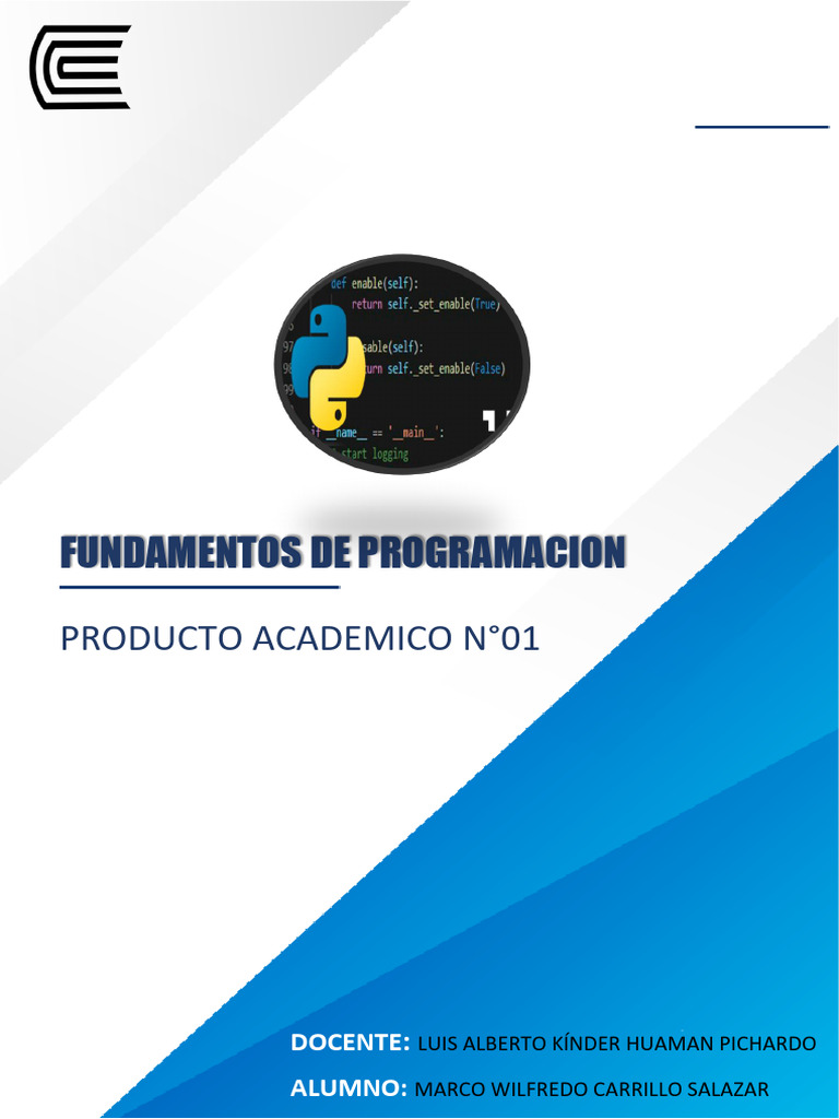 PRODUCTO ACADEMICO N°01 | PDF | Algoritmos | Lenguaje de programación