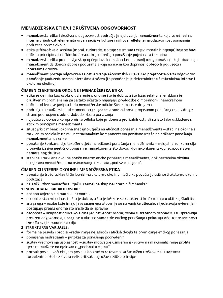 Menadzment Zavrsni Skripta | PDF