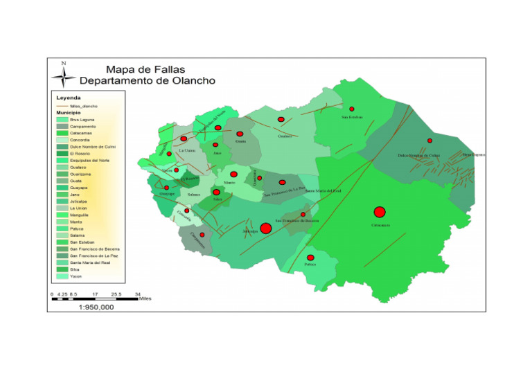 Mapa de Fallas Olancho | PDF