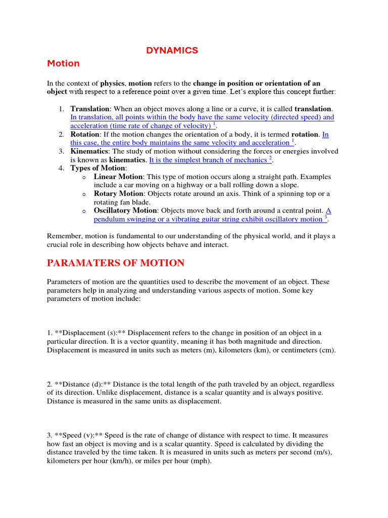 Dynamics | PDF | Velocity | Acceleration