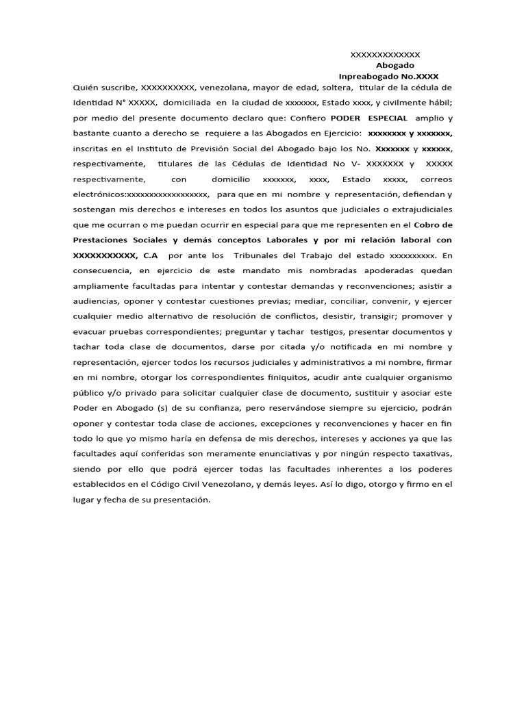 Modelo Poder | PDF | Abogado | Estado (política)